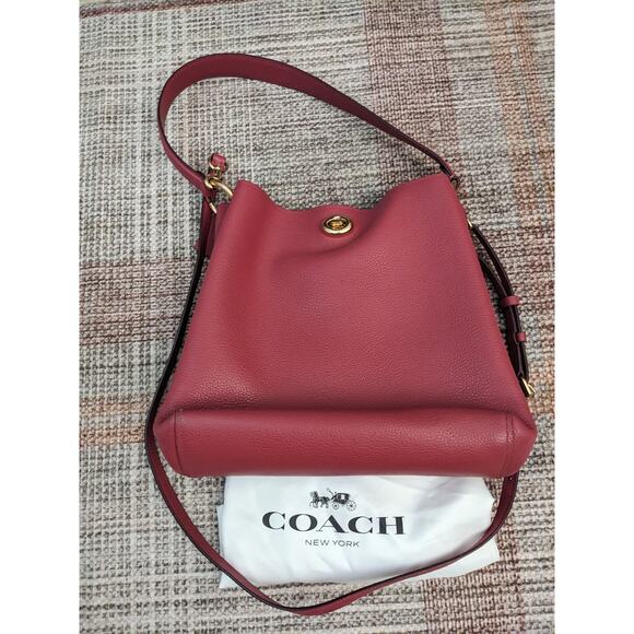 Coach | Bags | Coach Charlie Bucket Bag Pebbled Leather Vintage Mauve ...